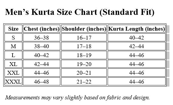 Kurta Size Chart for Men: A Simple Guide to Getting the Fit Right By A ...